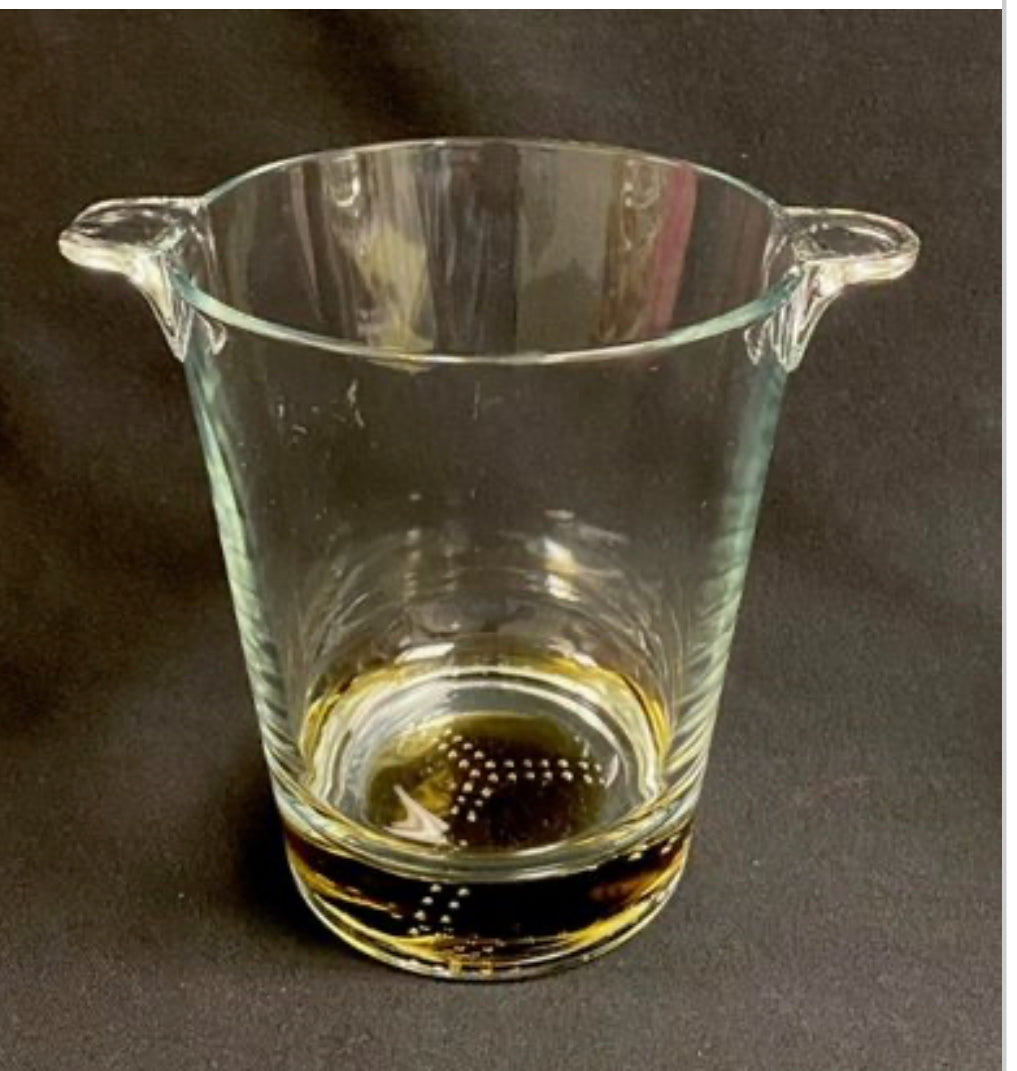 Weighted Amber Bottom Ice Bucket W/ Dual Handles Eco Evolution
