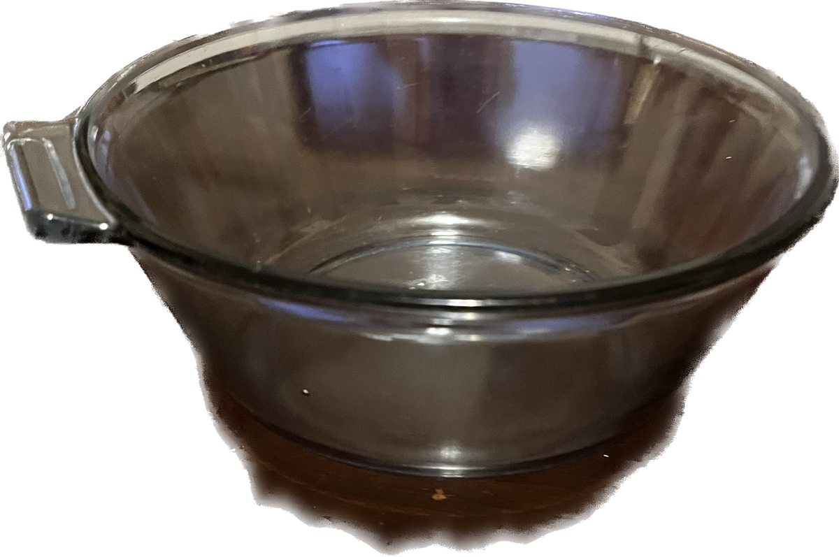 Small Smoky Glass Pyrex Bowl Eco Evolution